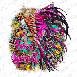 Free Spirit Native American Indian Headdress Png Sublimation Design ...