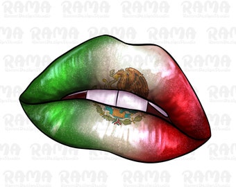 Mexico USA Lips Png Sublimation Design,mexican Lips Png,usa Lips Png ...