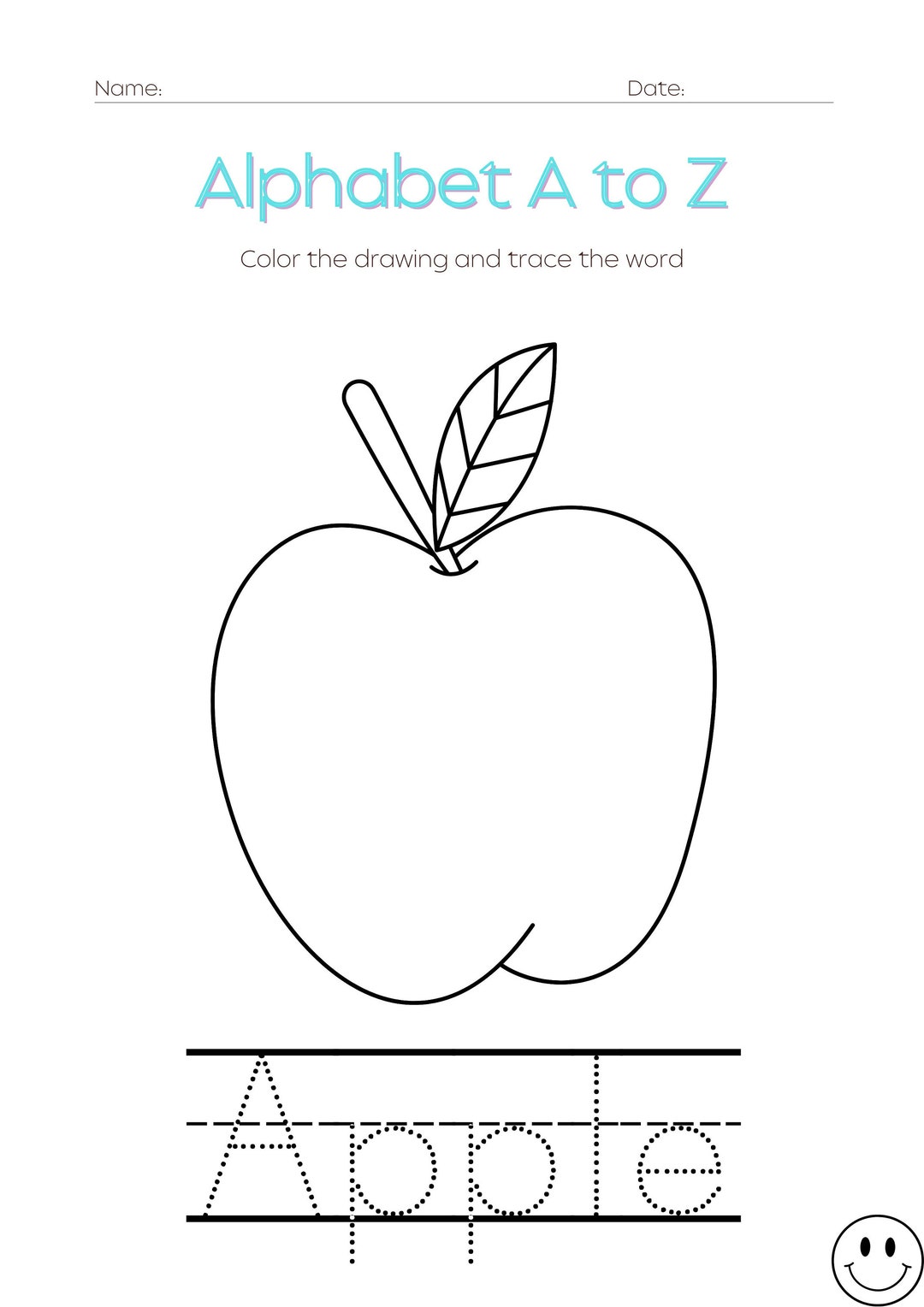 Coloring Alphabet A to Z Set/ Learning Through Play - Etsy