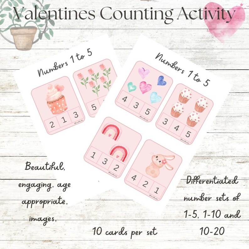 Counting Activity Numbers 1-20. Number Sets 1-5 1-10 and - Etsy