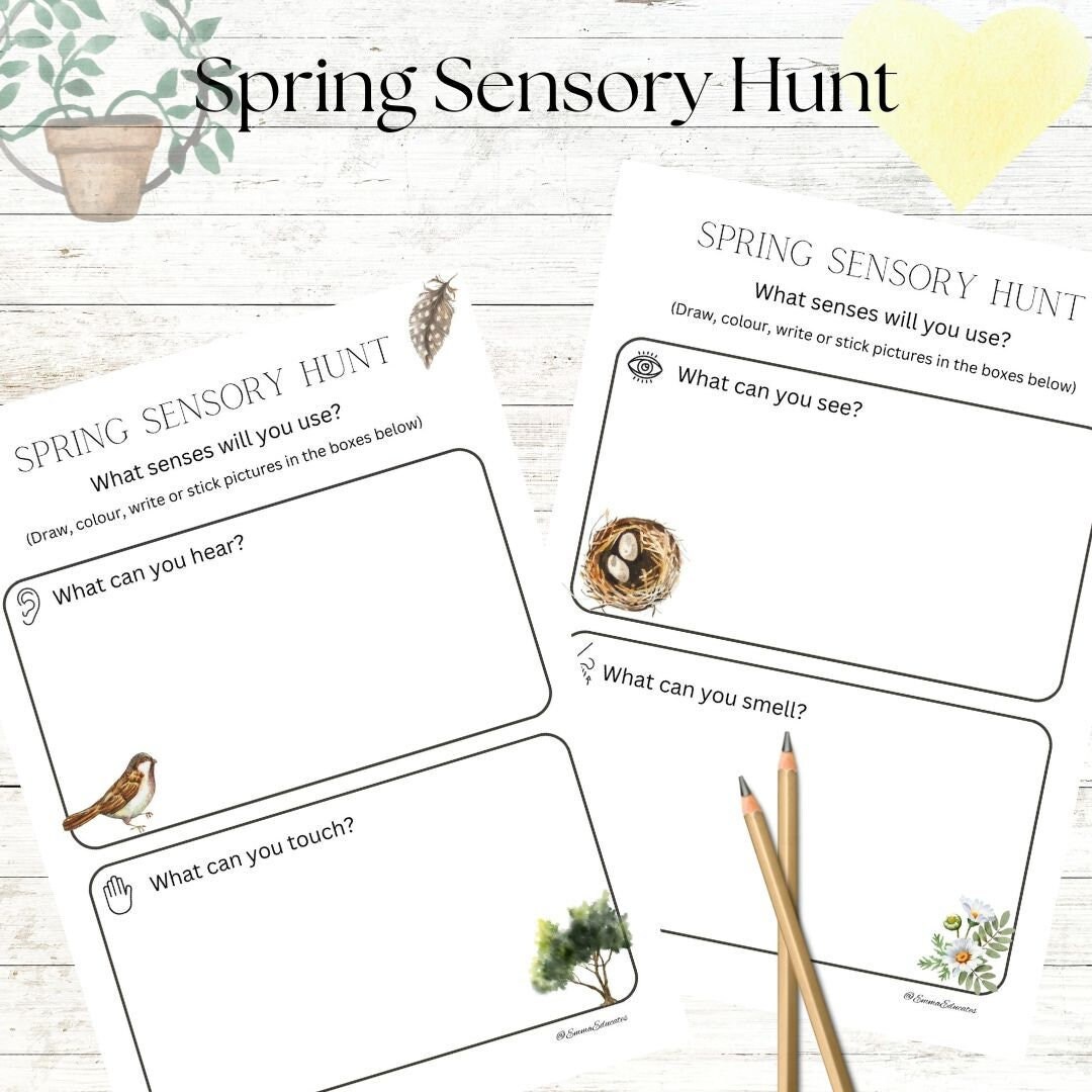 Spring Sensory Hunt: an Outddor Activity to Use on a Spring Walk as ...