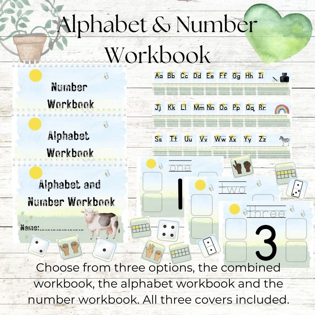 Alphabet and Numbers to 10 Workbook; Instant Download, Montessori ...