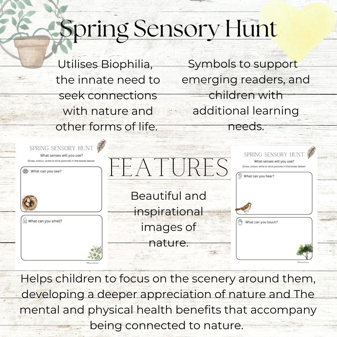 Spring Sensory Hunt: an Outddor Activity to Use on a Spring Walk as ...