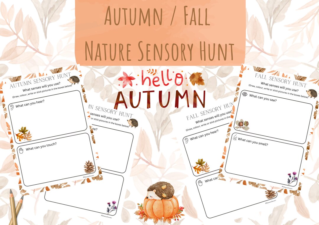 Autumn Sensory Hunt, Printable Activity for Kids, Explore Fall With ...