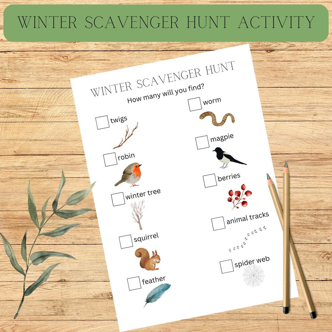 Winter Walk Scavenger Hunt; Take This Activity With You on a Walk or ...