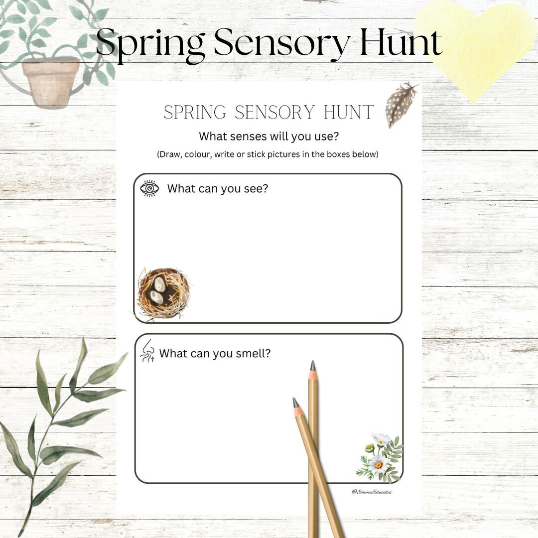 Spring Sensory Hunt: an Outddor Activity to Use on a Spring Walk as ...