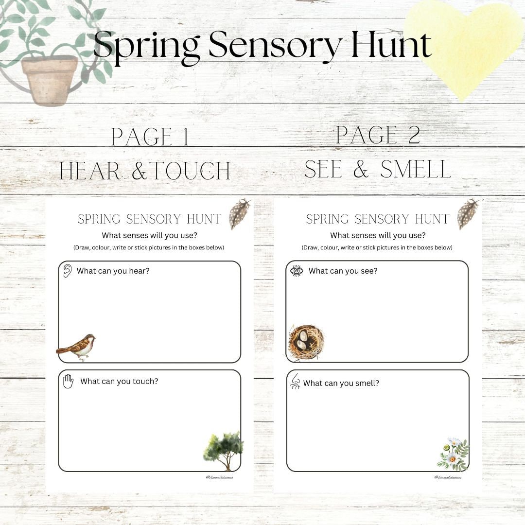 Spring Sensory Hunt: an Outddor Activity to Use on a Spring Walk as ...