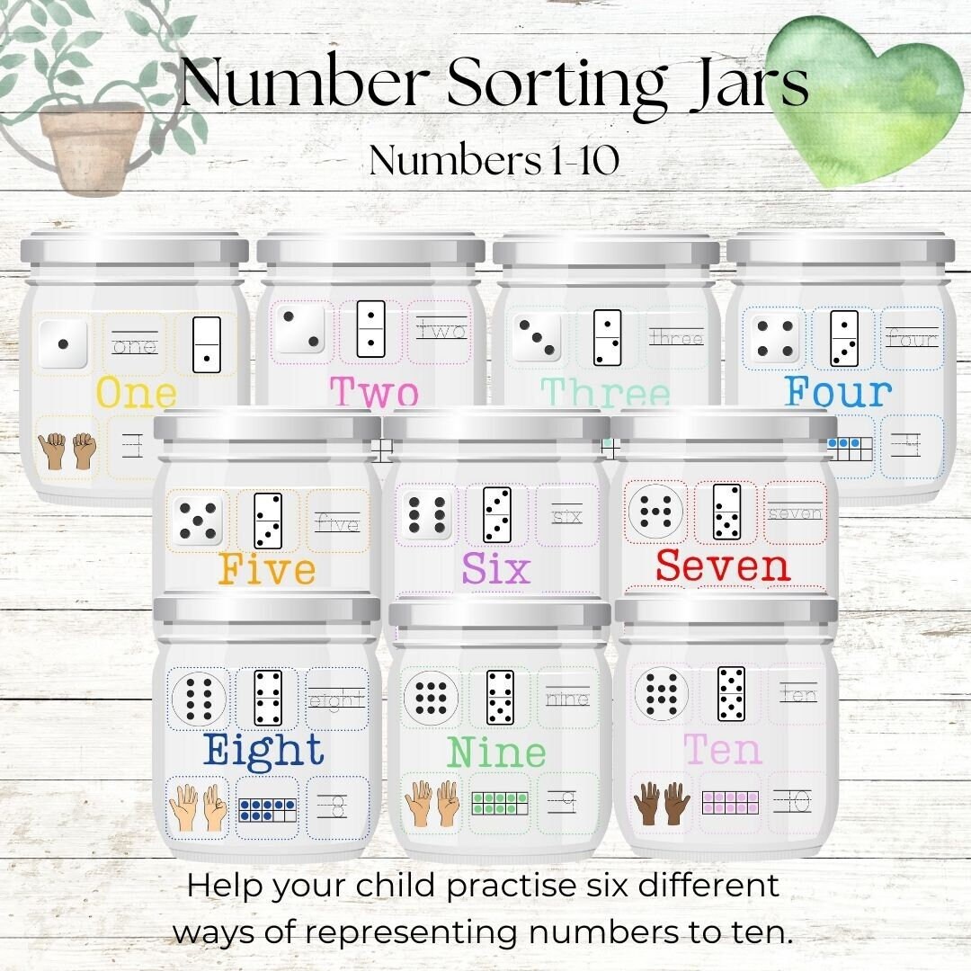 Number Jar Sorting; A Montessori Engaging and Interactive Activity to ...