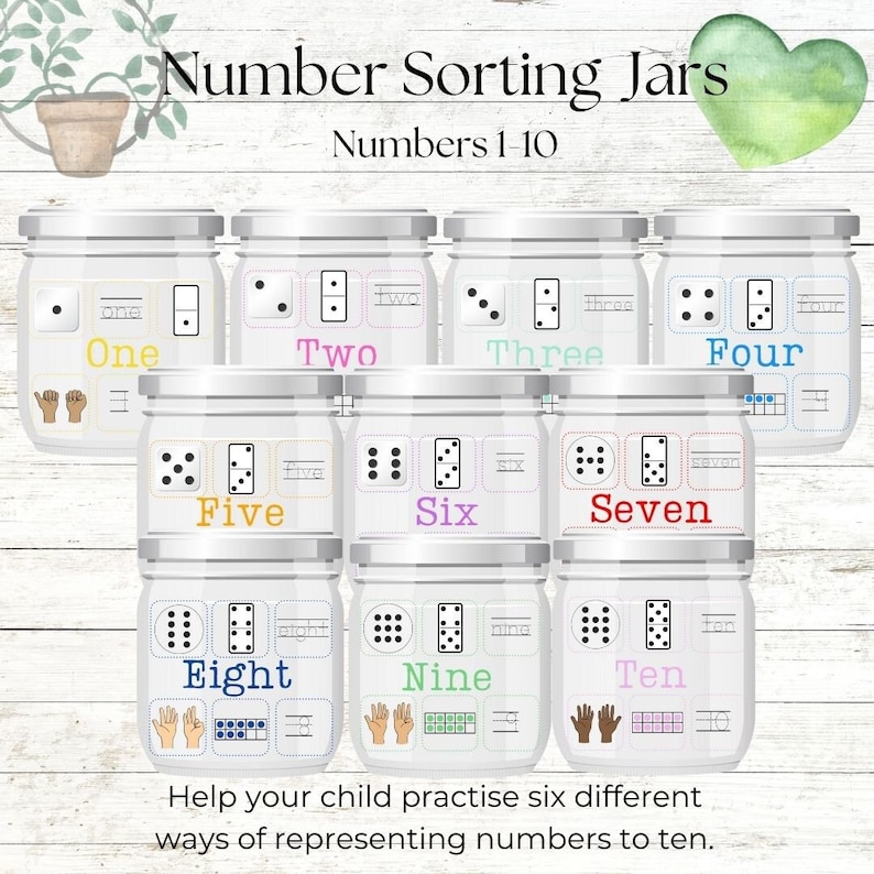 Number Jar Sorting; A Montessori Engaging and Interactive Activity to ...