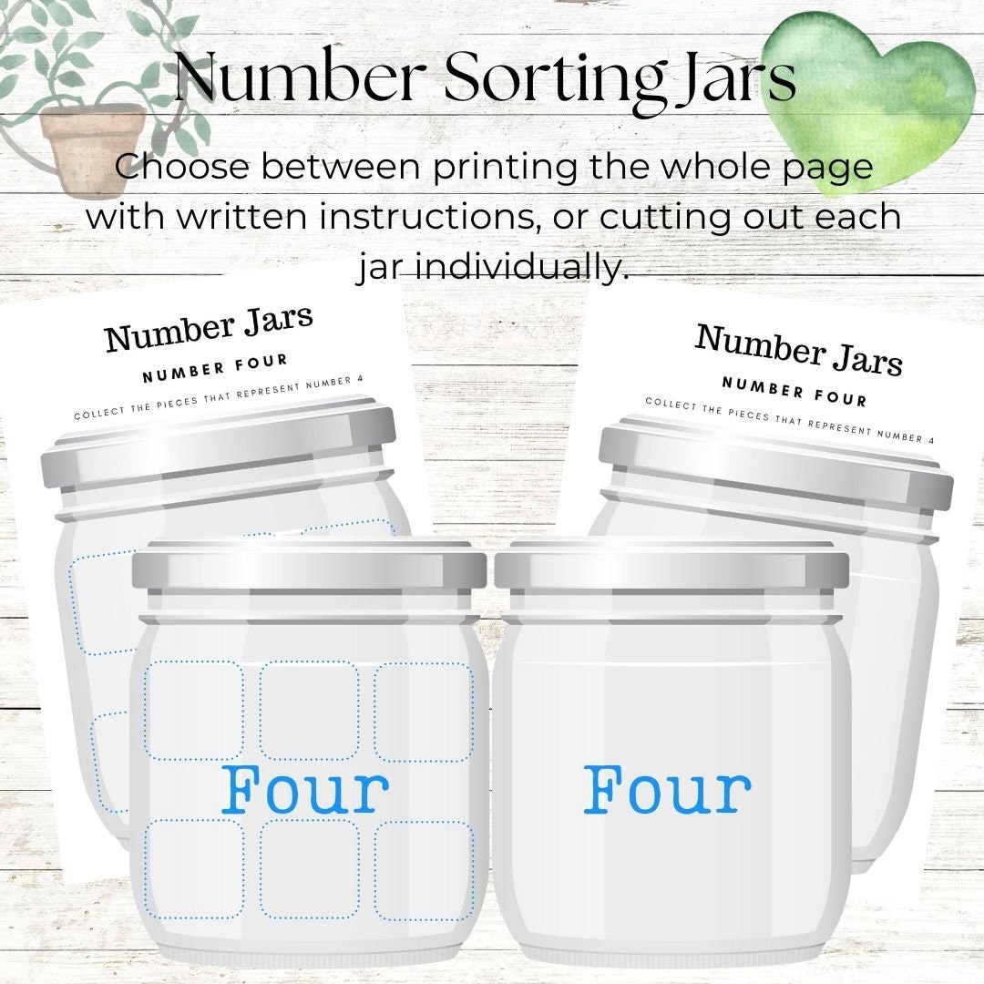 Number Jar Sorting A Montessori Engaging and Interactive Activity to ...