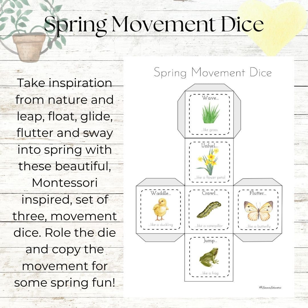 Spring Movement Activity Dice: Get Your Nature Loving Children Moving ...