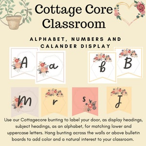 Cottagecore Inspired Classroom Decor Including: Calander Set, Number ...