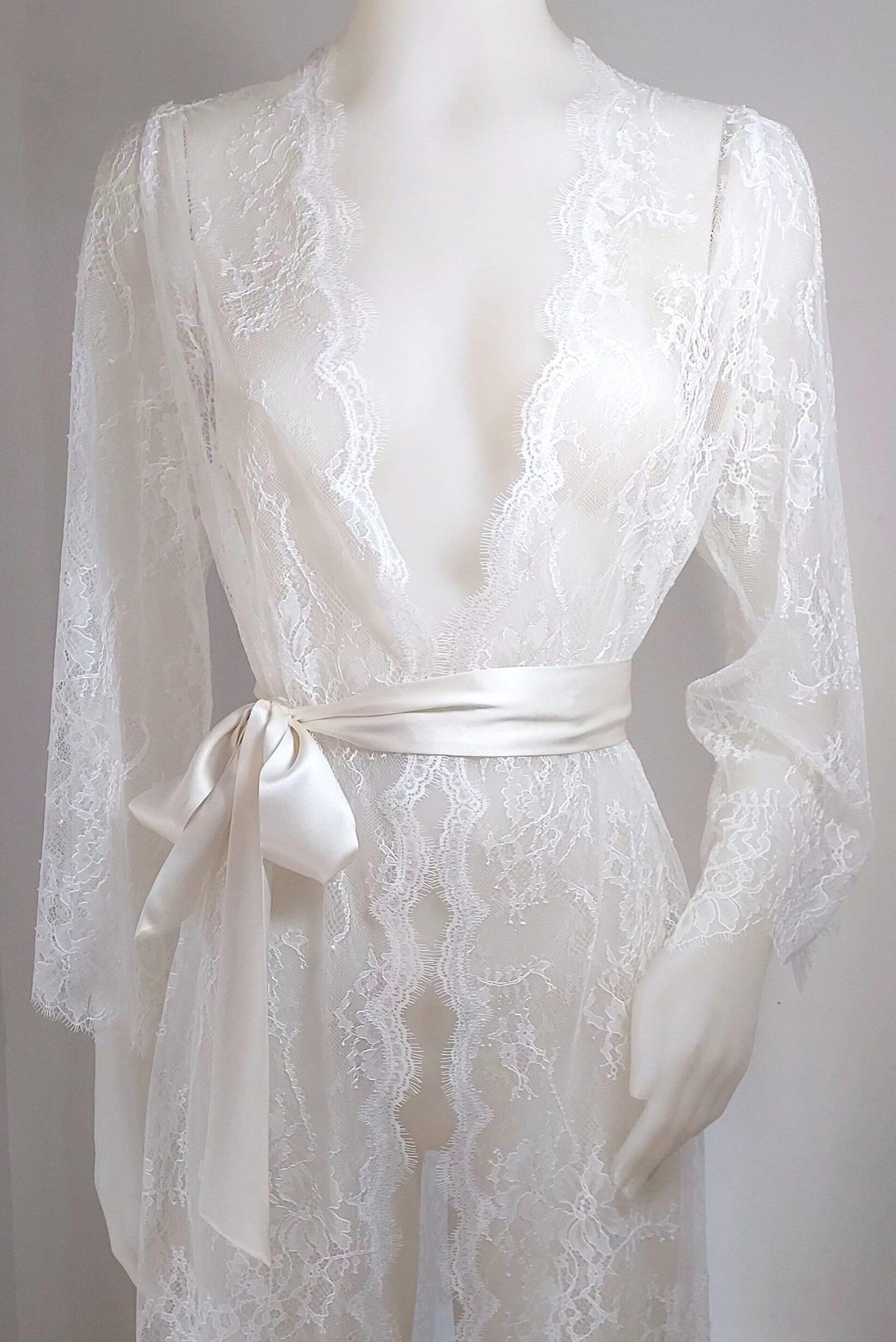 Short Lace Robe, Bridal Robe, Wedding Robe, Boudoir Lingerie, Bride's ...
