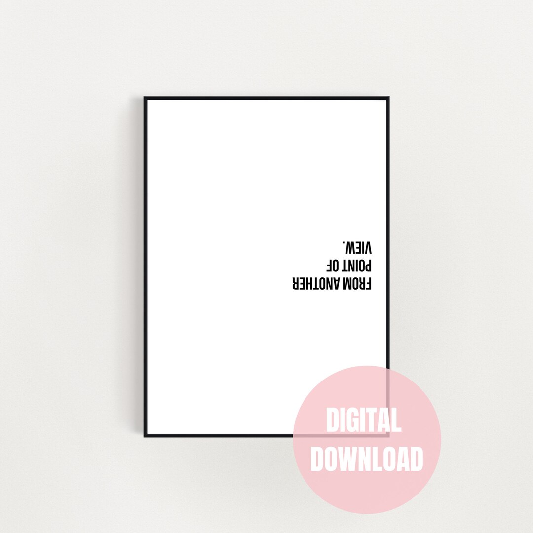 From Another Point of View Digital Typography Wall Print, Wall Art ...