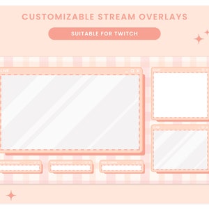Pixel Peach Stream Overlay - Twitch Overlay Package, Customizable ...