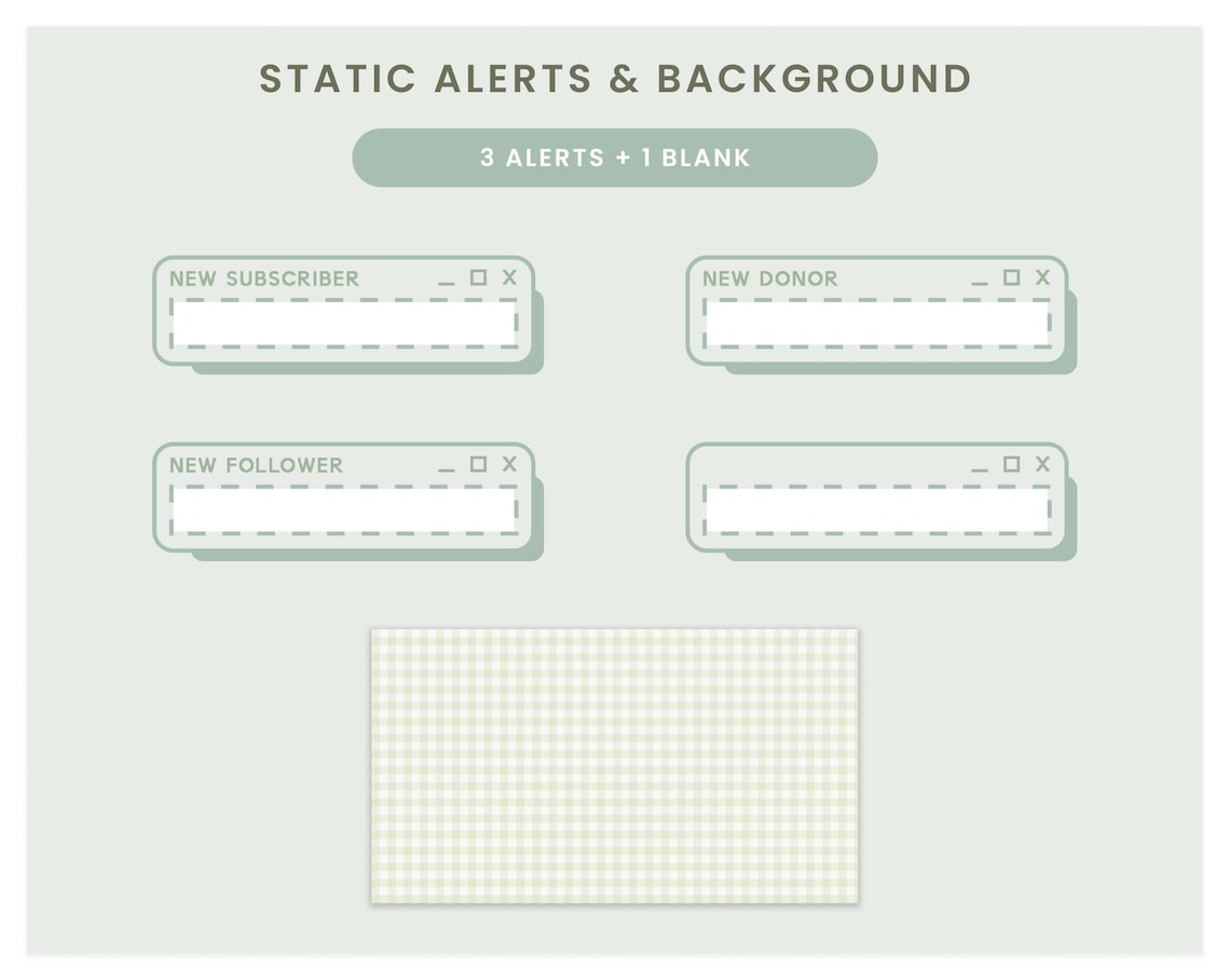 Pixel Green Stream Overlay - Twitch Overlay Package, Customizable ...