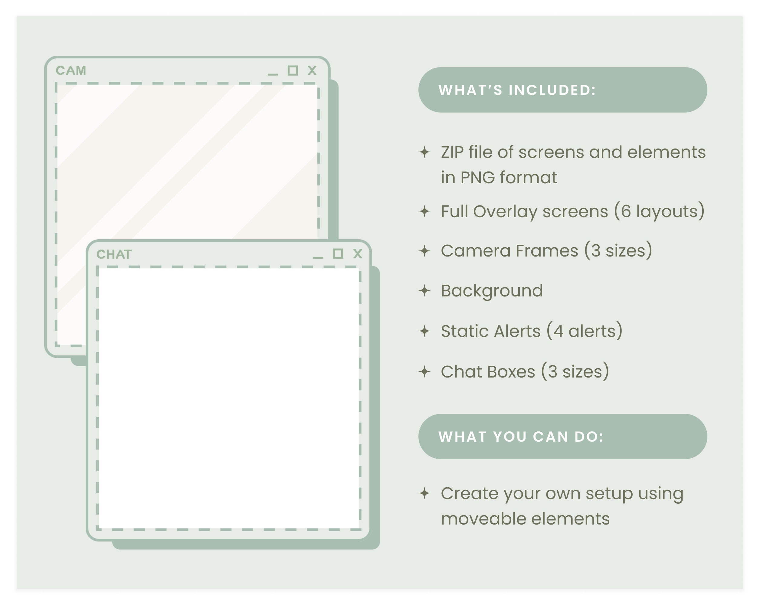 Pixel Green Stream Overlay - Twitch Overlay Package, Customizable ...