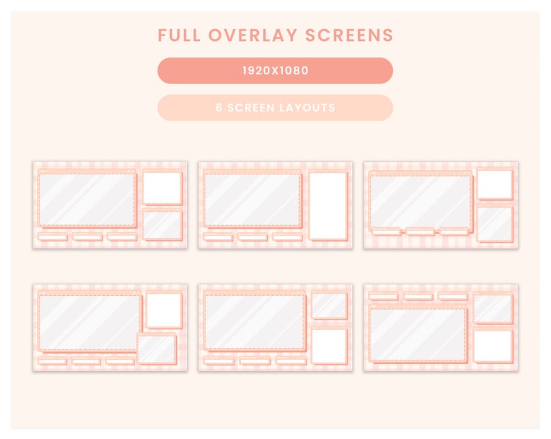 Pixel Peach Stream Overlay Twitch Overlay Package, Customizable Screen ...