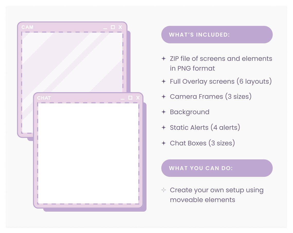 Pixel Purple Stream Overlay - Twitch Overlay Package, Customizable ...
