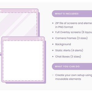 Pixel Purple Stream Overlay - Twitch Overlay Package, Customizable ...