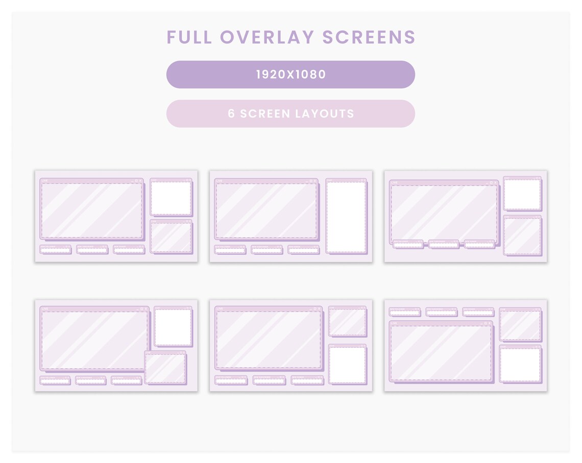 Pixel Purple Stream Overlay - Twitch Overlay Package, Customizable ...