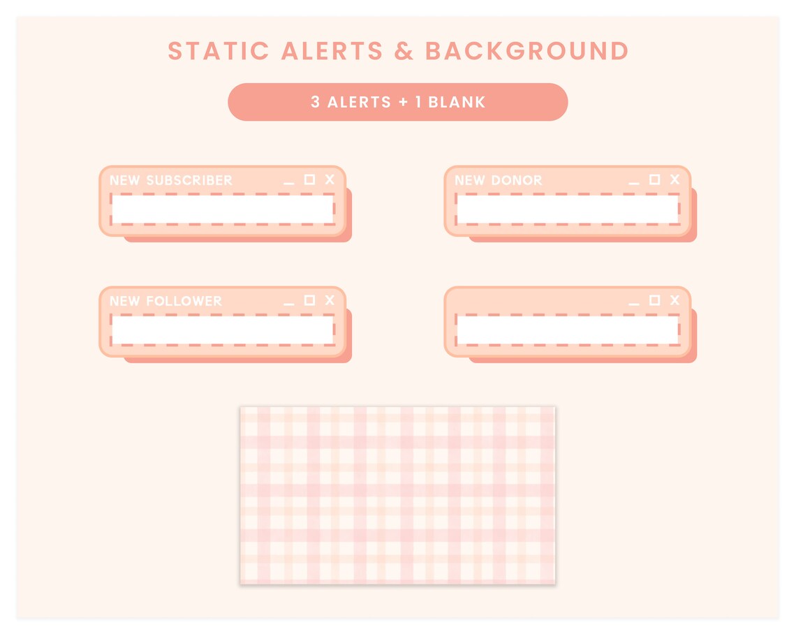 Pixel Peach Stream Overlay Twitch Overlay Package, Customizable Screen ...