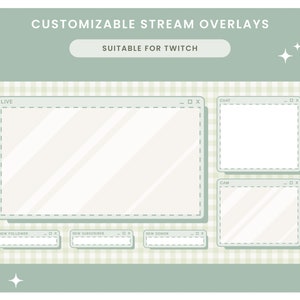 Pixel Green Stream Overlay - Twitch Overlay Package, Customizable ...