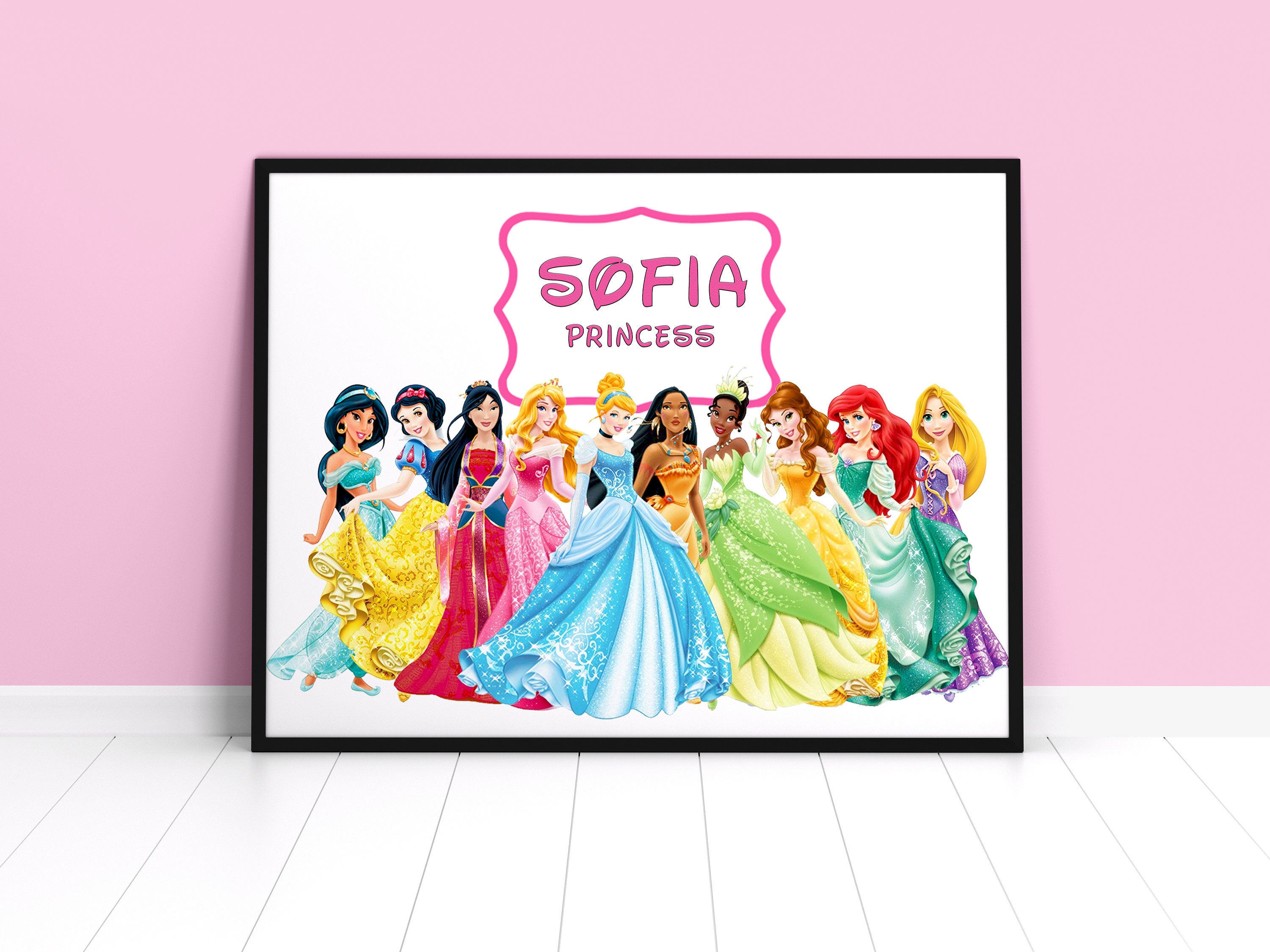 PRINCESSES Personalized Name PRINTABLE ART Disney Princess - Etsy