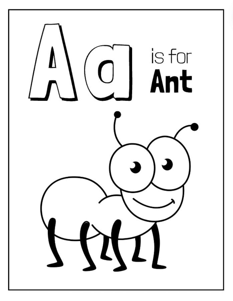 ABC Coloring Pages - Etsy