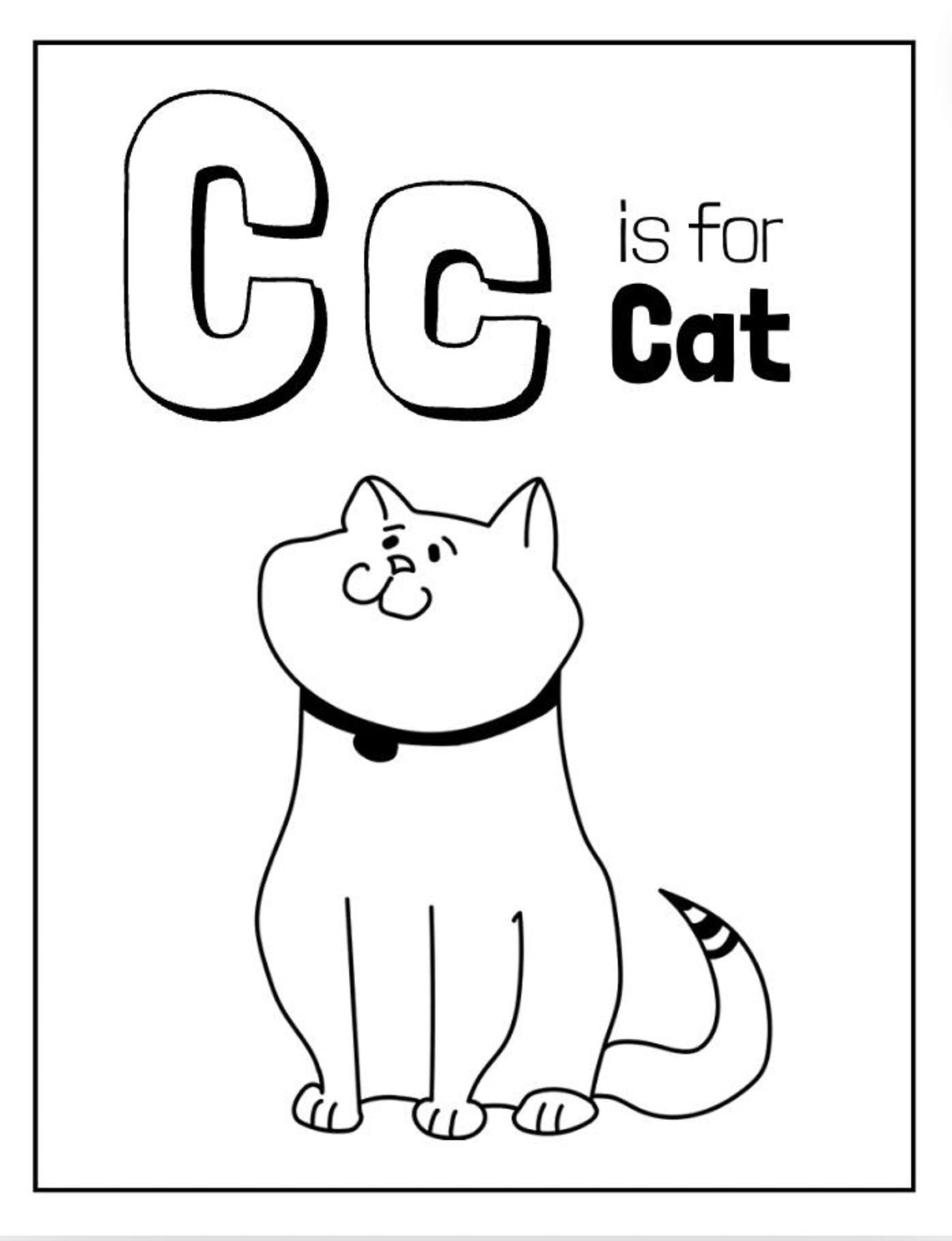 ABC Coloring Pages - Etsy