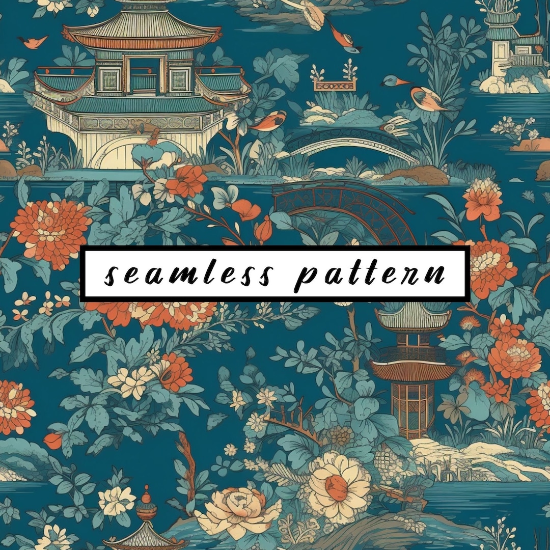Seamless Pattern, Seamless Chinoiserie Pattern, Chinoiserie Wallpaper ...