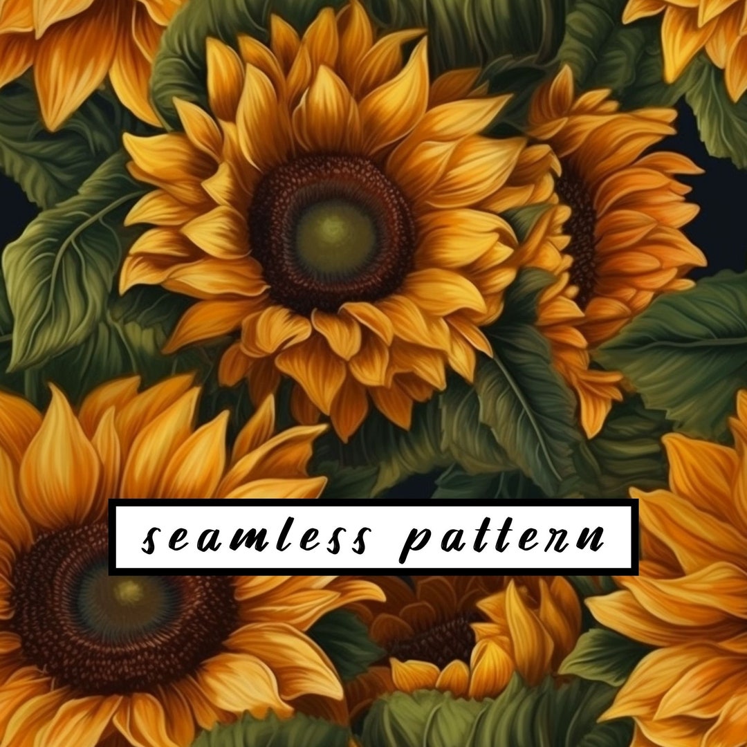 Sunflower Seamless, Unique Seamless File, Sunflower Pattern, Fabric ...