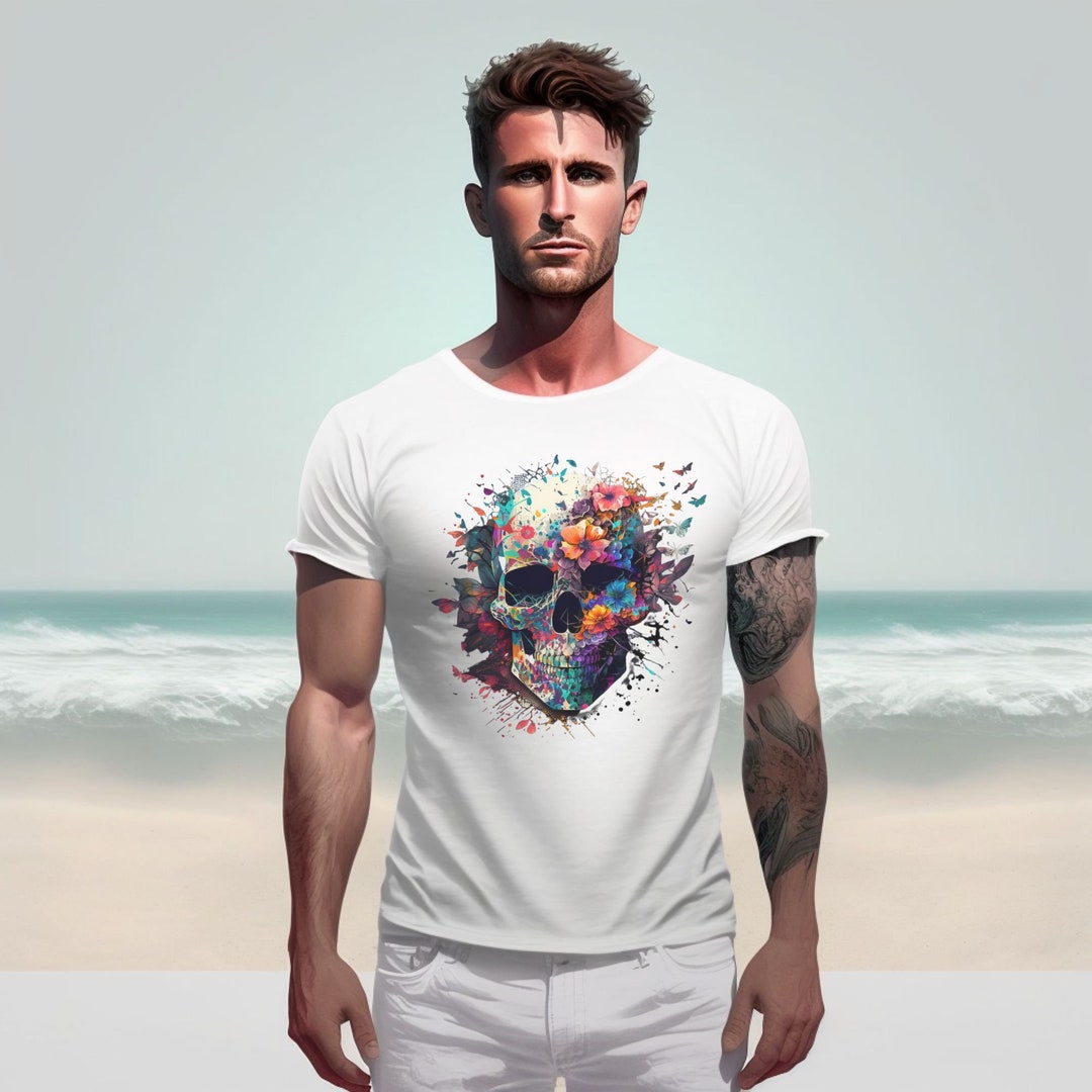 Eternal Enigma: Skulls Surrounded by Floral Beauty - Etsy