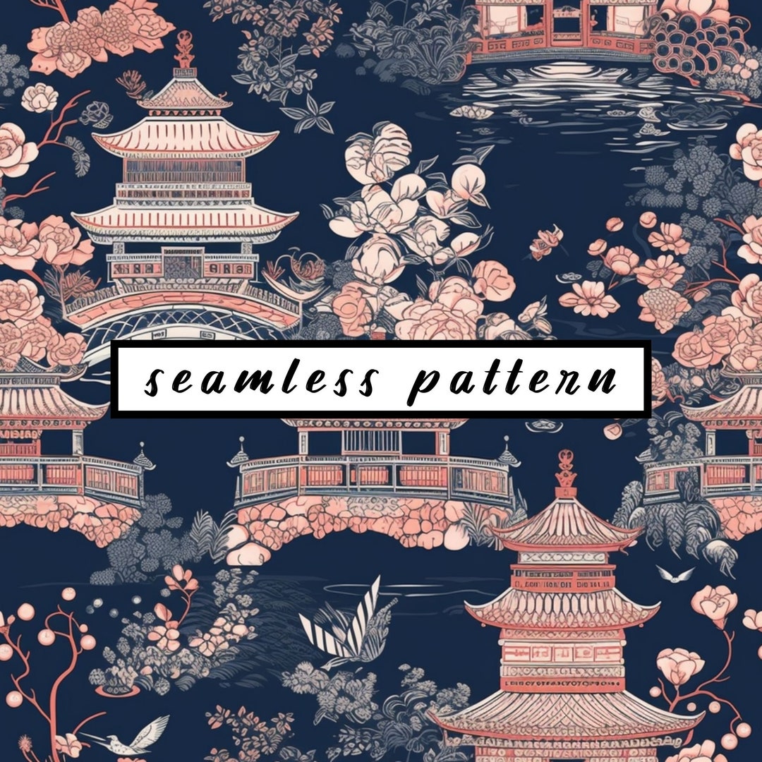 Seamless Pattern, Seamless Chinoiserie Pattern, Chinoiserie Wallpaper ...