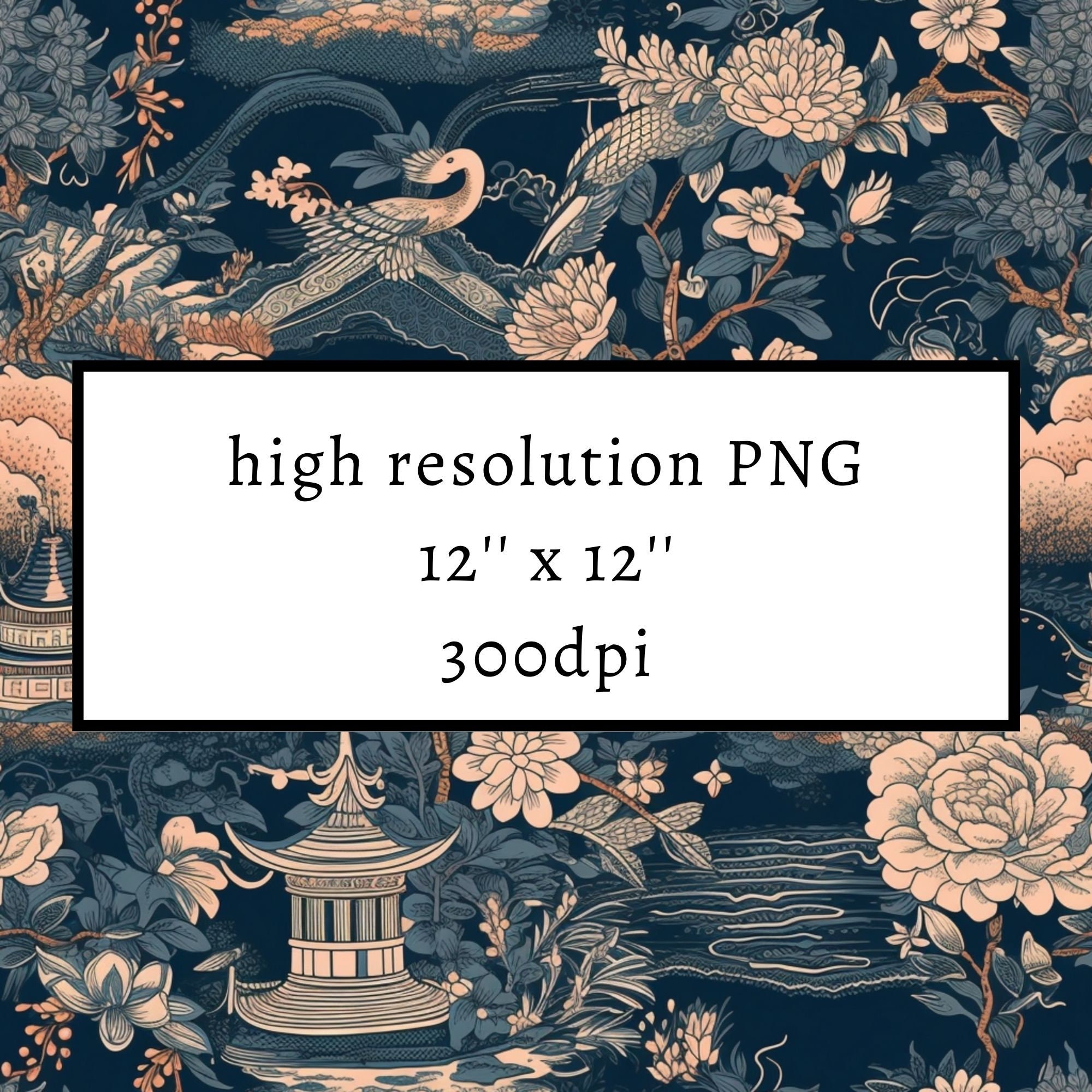 Seamless Pattern, Seamless Chinoiserie Pattern, Chinoiserie Wallpaper ...