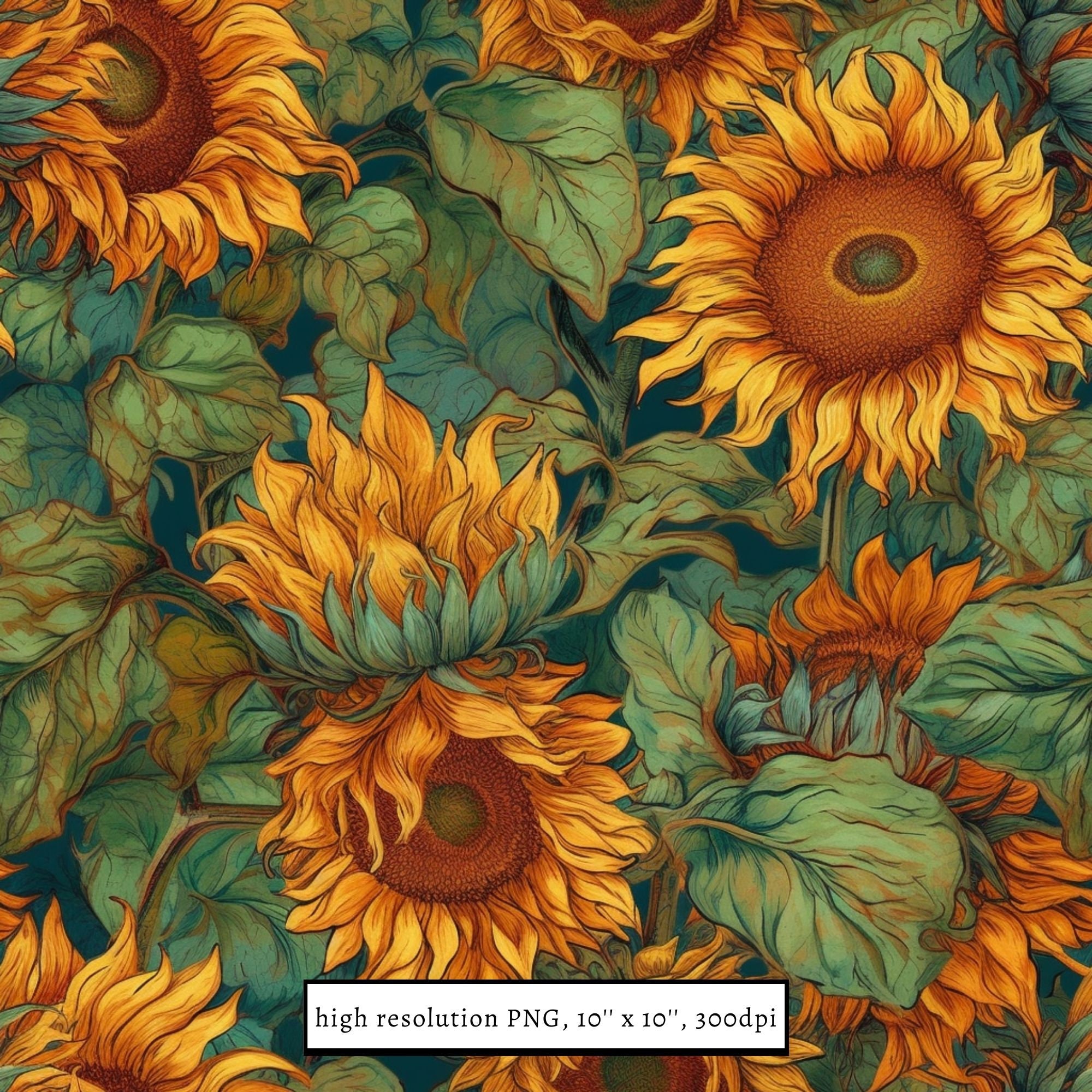 Sunflower Seamless, Unique Seamless File, Sunflower Pattern, Fabric ...