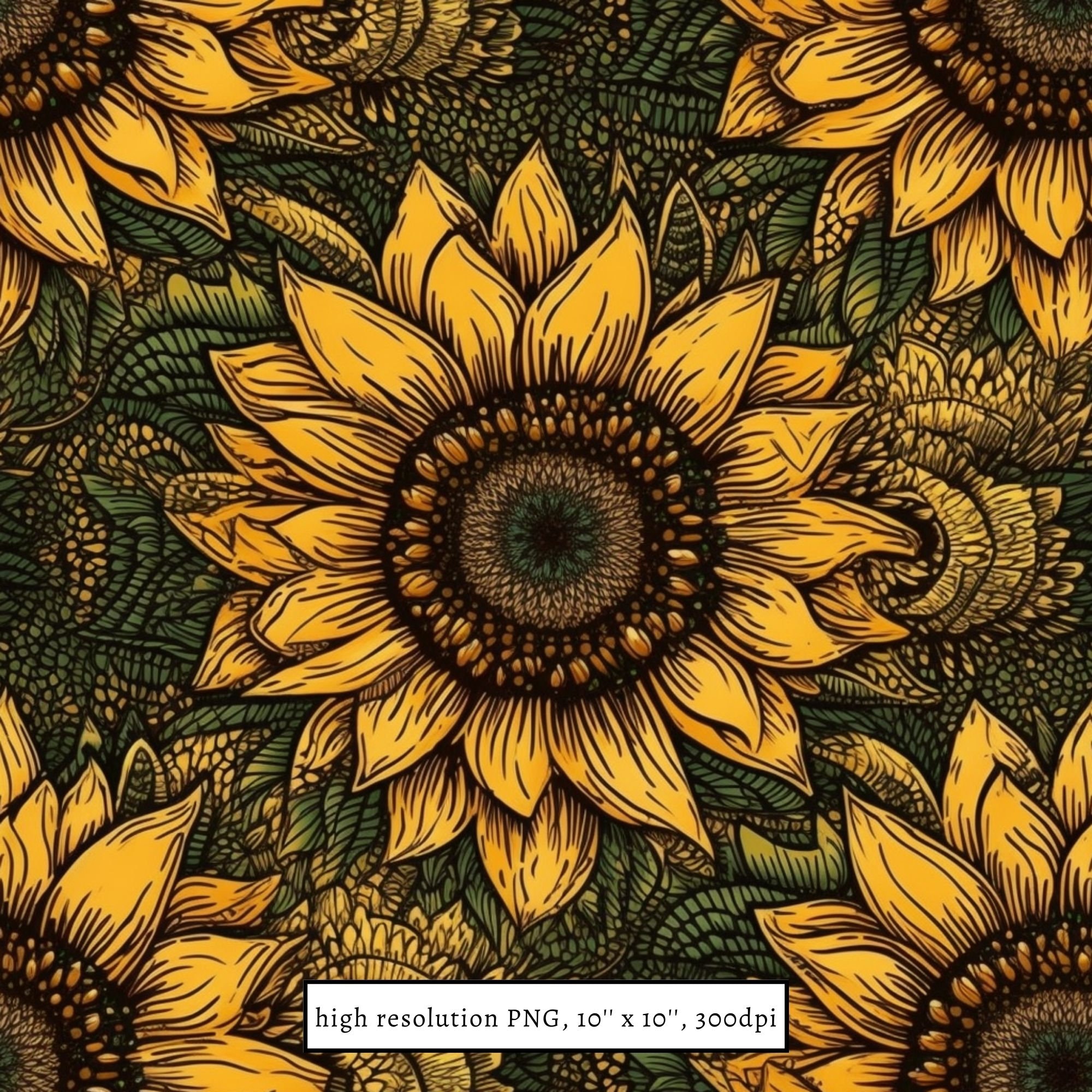 Sunflower Seamless, Unique Seamless File, Sunflower Pattern, Fabric ...
