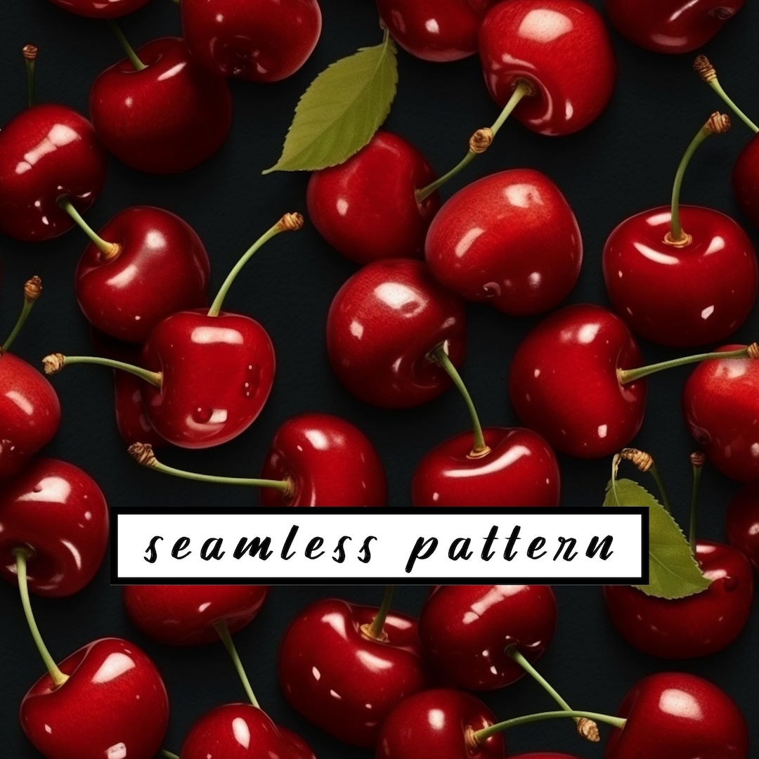 Cherries Seamless, Seamless File, Cherries Pattern, Fabric Print ...
