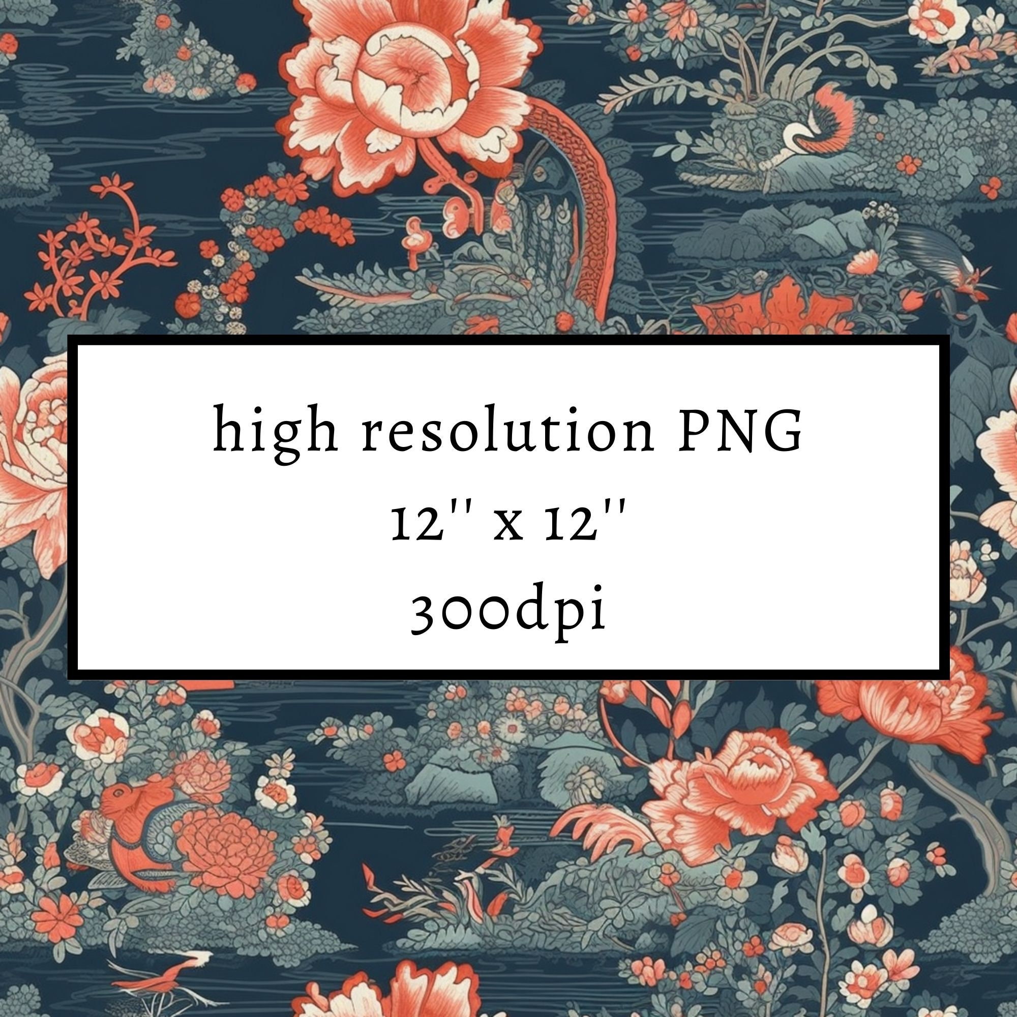 Seamless Pattern, Seamless Chinoiserie Pattern, Chinoiserie Wallpaper ...