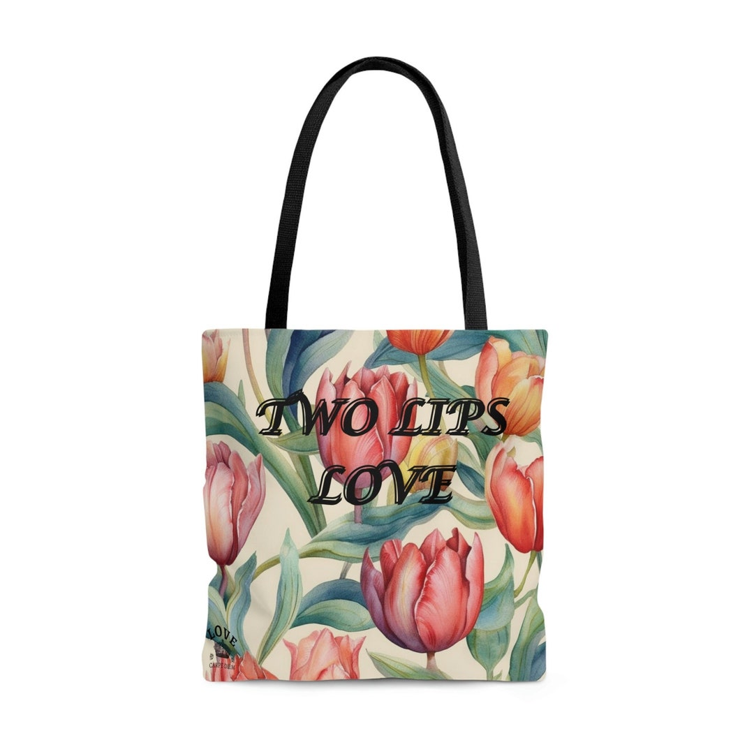 Tulip Tote Bag, Tulips Bag, Two Lips Bag, Beach Bag, Unique Tote Bag ...