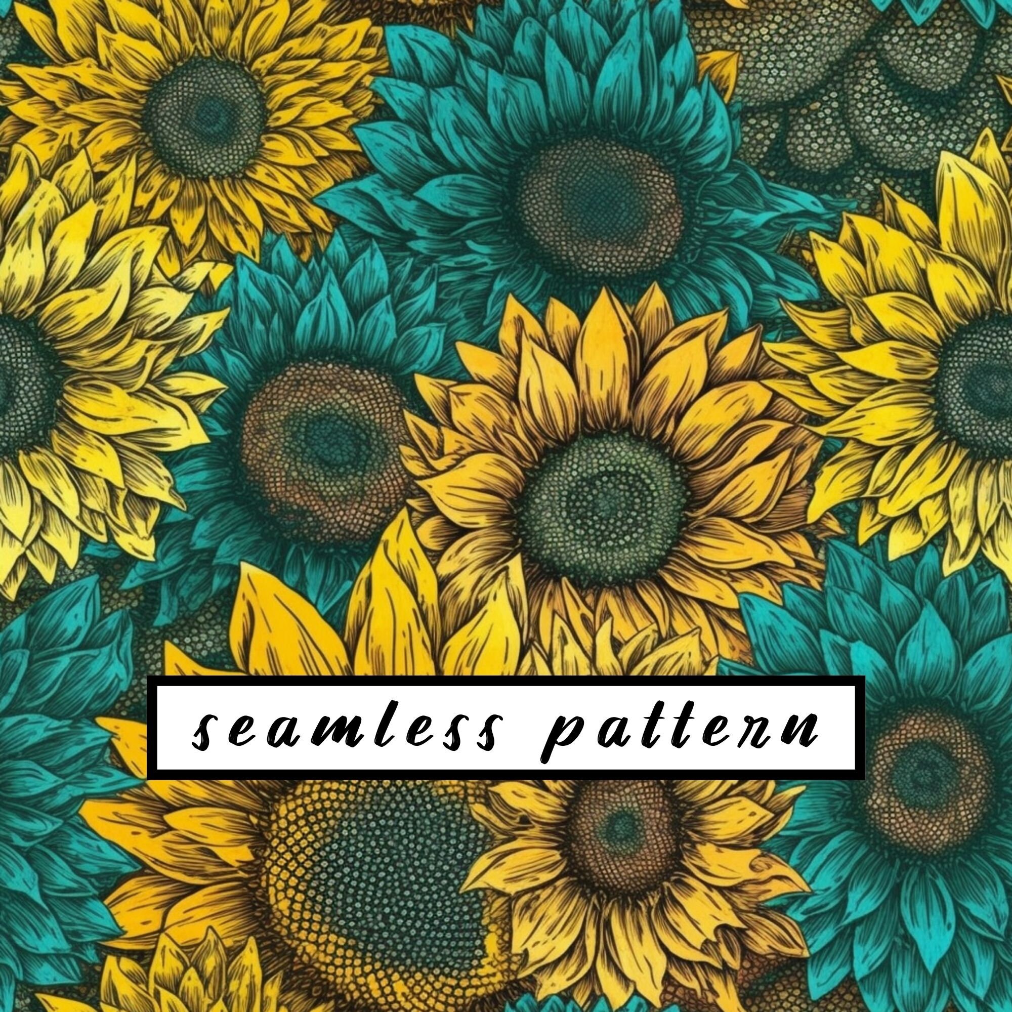 Sunflower Seamless, Unique Seamless File, Sunflower Pattern, Fabric ...