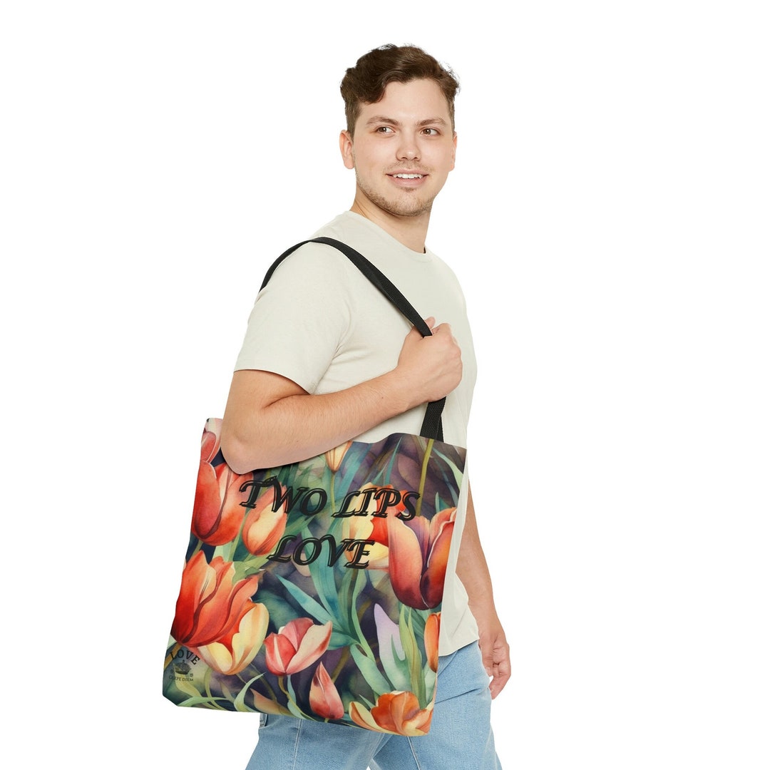 Tulip Tote Bag, Tulips Bag, Two Lips Bag, Beach Bag, Unique Tote Bag ...