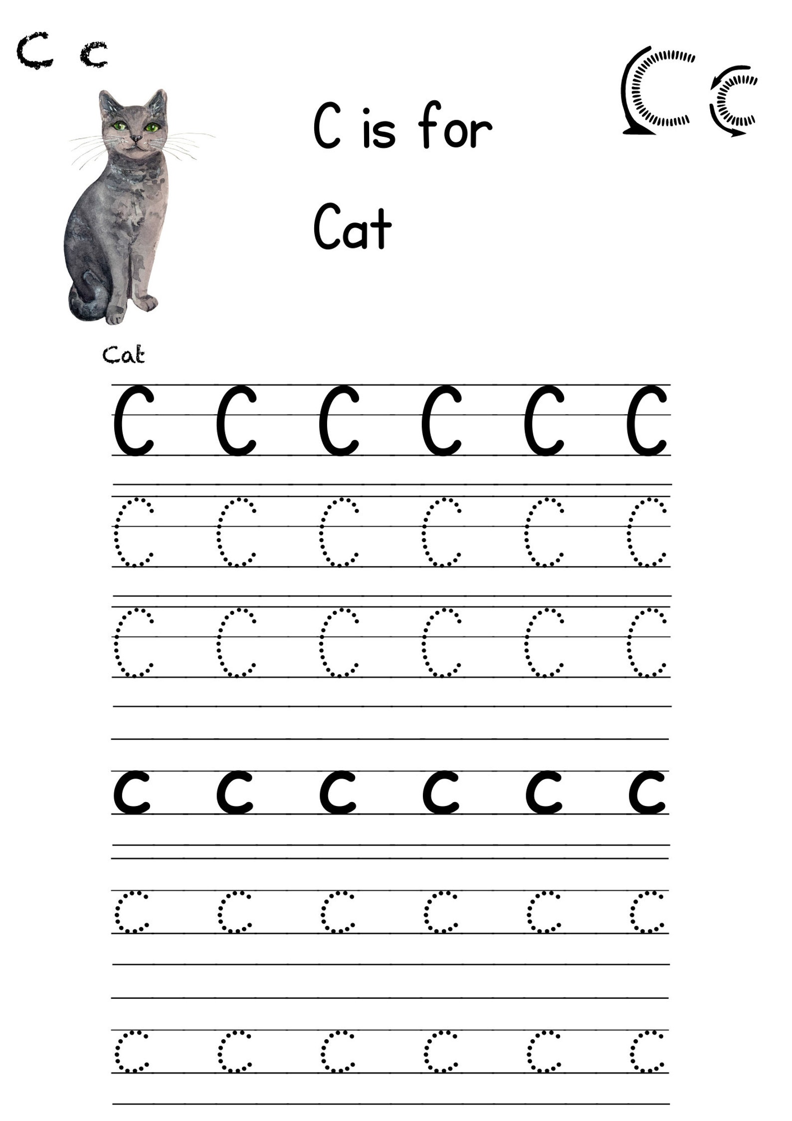 ABC Tracing Worksheets, Handwriting Practice. Trace, Write, Preschool ...