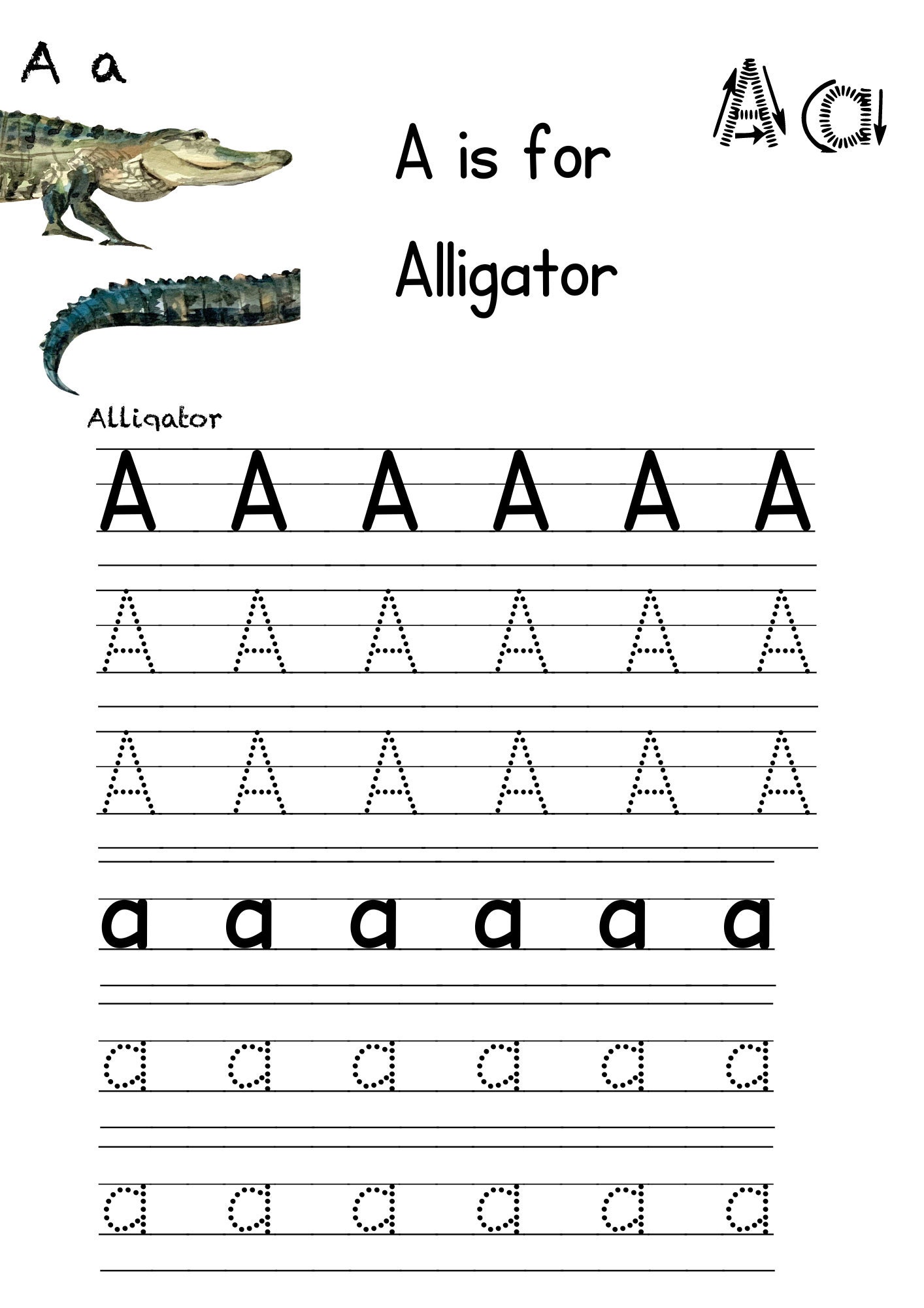ABC Tracing Worksheets, Handwriting Practice. Trace, Write, Preschool ...