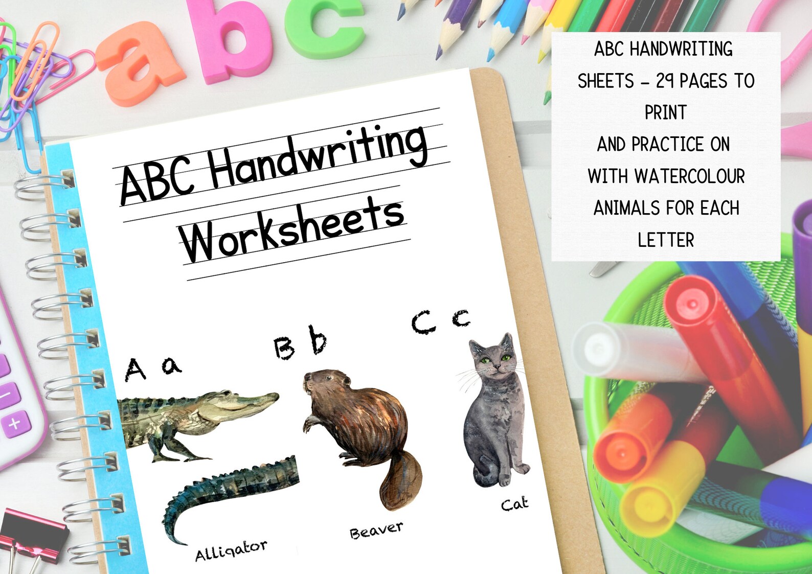 ABC Tracing Worksheets, Handwriting Practice. Trace, Write, Preschool ...