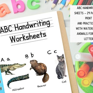 ABC Tracing Worksheets, Handwriting Practice. Trace, Write, Preschool ...