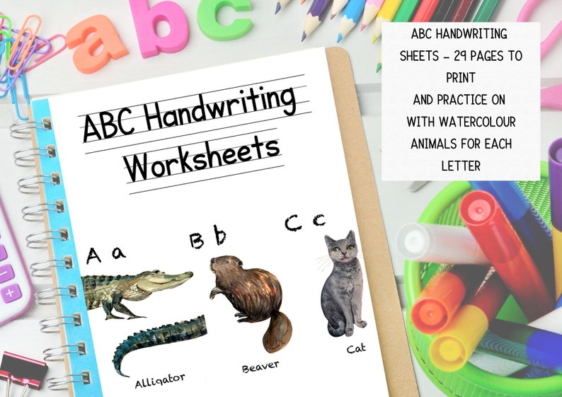 ABC Tracing Worksheets, Handwriting Practice. Trace, Write, Preschool ...