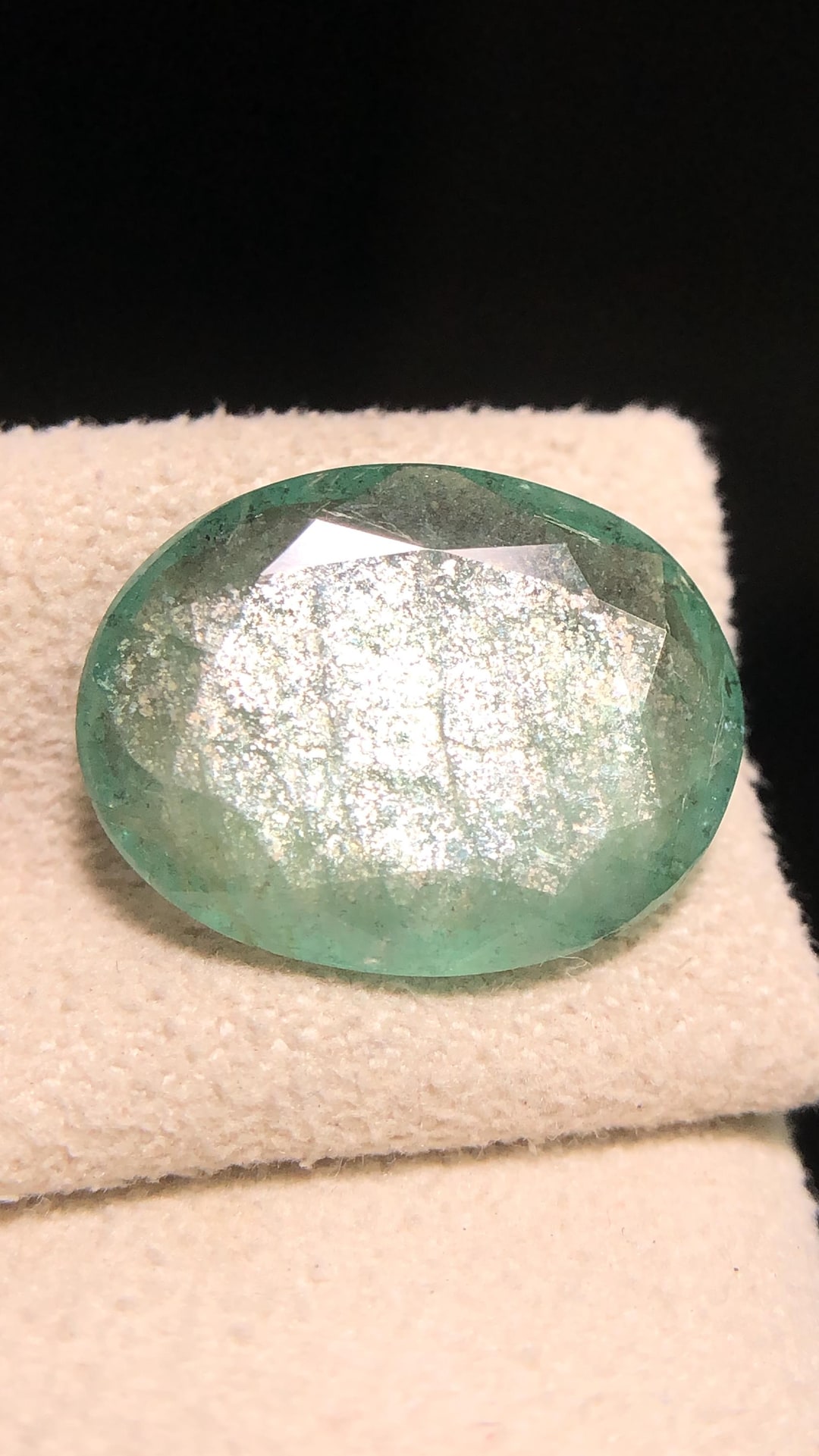 Rare Silver Sunstone Schiller Emerald Oval | 13x10 MM Faceted Natural ...