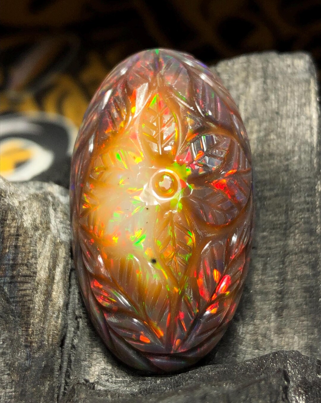 Rarest 78 Carats Black Opal Carving, Multi Fire Opal, Huge Opal, Loose ...