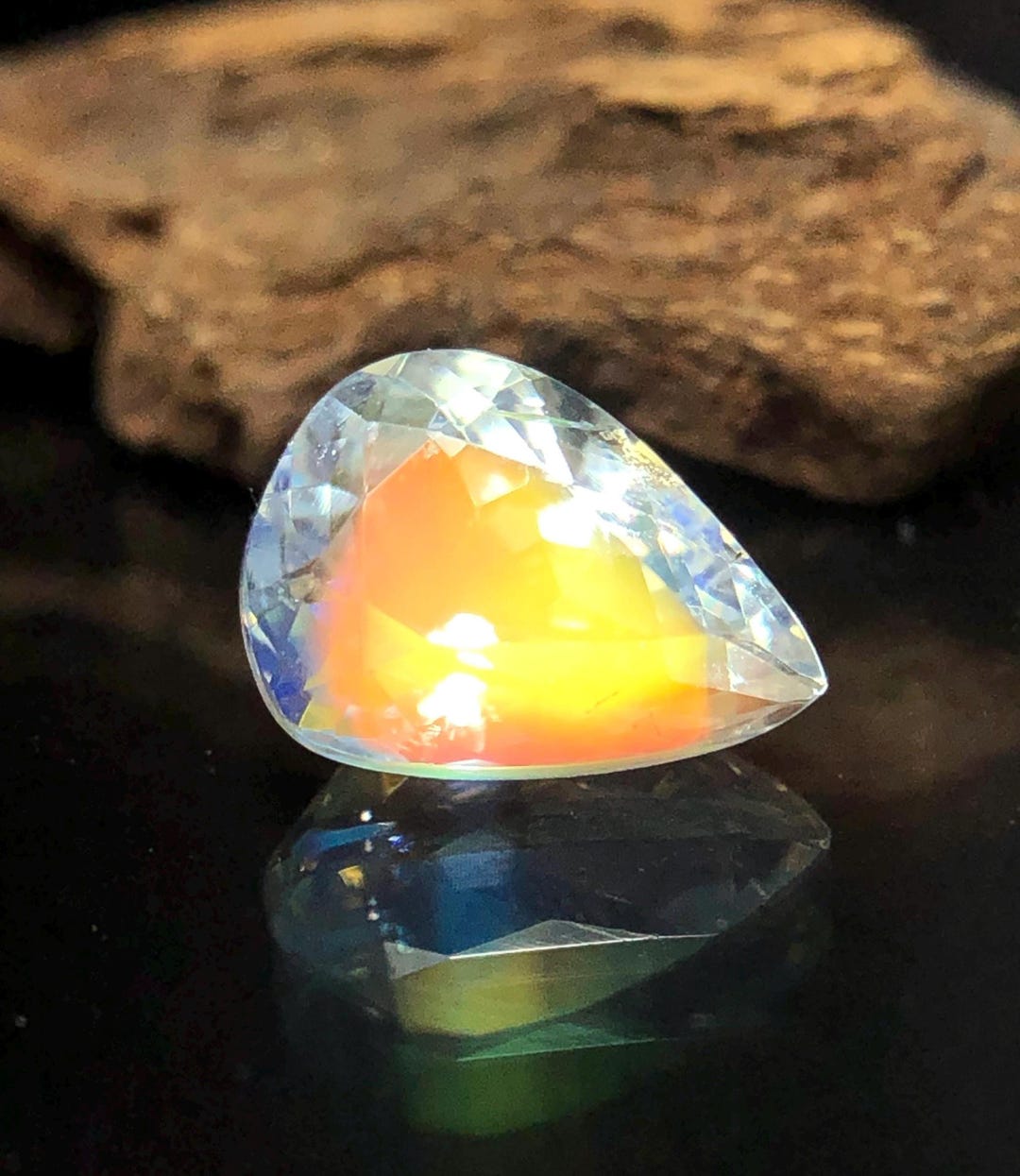 Rare Orange Yellow Fire Madagascar Moonstone, Faceted Moonstone, Loose ...